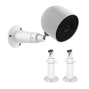 Ayotu Metal Wall Mount for Google Nest Cam(Battery), 360 Degree Flexible Adjustable Security Bracket, Rust-Proof with Durable, 2 Pack White