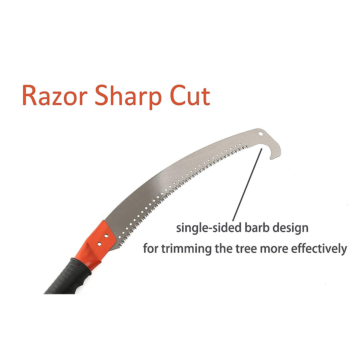 HOSKO 14FT Pole Saw for Tree Trimming, Long Extension Pruning Saw, Blade Tree Trimmer Pole, Manual Pole Cutter for, Yard Garden and Patios Trees Branches Cutting