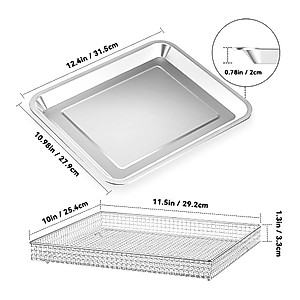 Stainless Steel Air Fryer Basket and Tray,Compatible with Cuisinart Airfryer TOA-060 and TOA-065