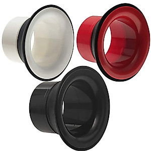 QONIA Drum Enhancer ABS Rubber Drum Enhancer with Black Port Hole Protector,Mic Hole Drum Head,White