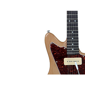 Monoprice Indo Series 6 String Alder-Body Electric Guitar, Right, Natural (610886)