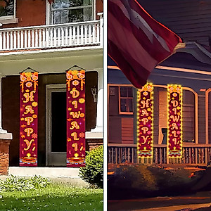 Diwali Door Hanging Banner Lighted Decorations Festival of Light Porch Sign with LED Light Deepavali Celebration Banner Party Indoor Outdoor Wall Decor