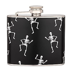 Halloween Skeleton Pattern 5 oz. Stainless Steel Flask