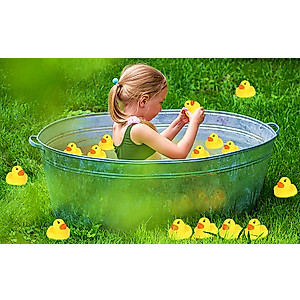 DZTIAN 51-Pieces Float & Squeak Mini Rubber Duck Baby Bath Ducky Sound ShowerToys for Kids Celebrate The Joy of The Children