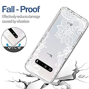 Tothedu Phone Case for LG V60 ThinQ 5G Case/LG V60/LM-V600 Case with Tempered-Glass Screen Protector, Cute Clear Mandala Pattern Full Body Protective Cover Cases for LG V60 ThinQ (Mandala)