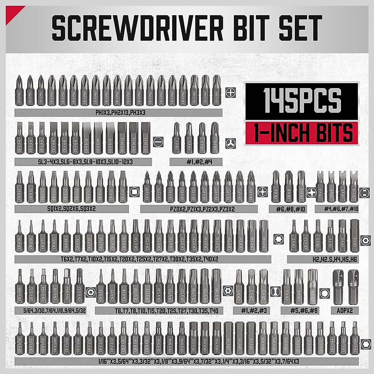 232-Piece Ultimate Screwdriver Bit Set - Security Bit Set, Screw Driver Bit Set, Magnetic Bit Set, Nut Driver, Ratchet Wrench, Bit H