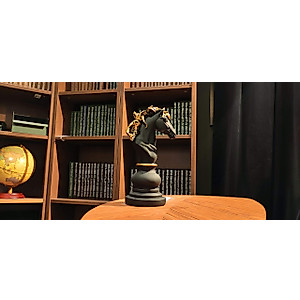 LOOYAR Three Pack Chess King Queen Knight Statue Sculpture Ornament Collectible Figurine Craft Furnishing for Home House Decoration Office Desk Table Wine Cabinet Arrangement Gift