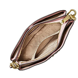 Michael Kors Trisha Leather Medium Triple Compartment Crossbody (Dark Powder Blush)