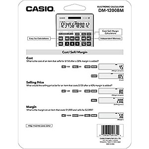 Casio DM-1200BM,Business Desktop Calculator, Extra Large Display