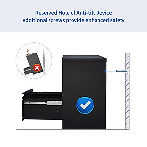 2 Drawer Lateral Filing Cabinet for Legal/Letter A4 Size, Large Deep Drawers Locked by Keys, Locking Wide File Cabinet for Home Office, Metal Steel, Black