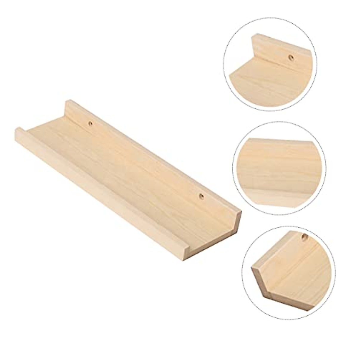 HOMOCONO Wooden Shelf Wall Mounted Shelf Wall Mount Shelves Multi-Function Floating Shelf Decorative Shelves Wall Hanging Shelf Farmhouse Floating Shelf Ledge Display Shelf Wall Stand Khaki