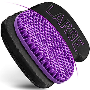 Enhanced Full Gel Seat Cushion for Sitting - Hip, Coccyx, Sciatica, Pressure Sores Tailbone Pain Relief Pad, Seat Cushion for Car, Wheelchair, Desk, Stadium - Office Cushion for Pressure Relief