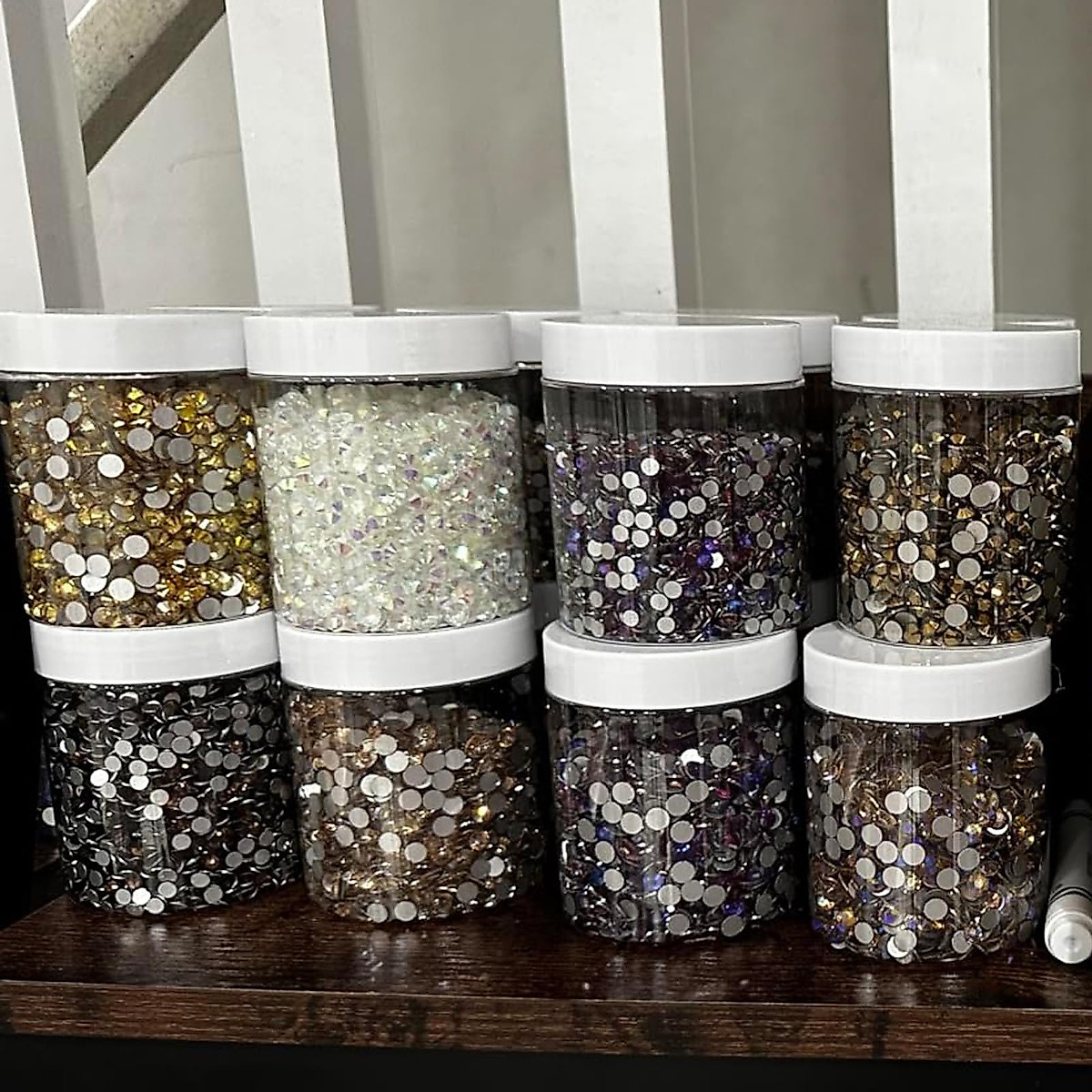 YUENPUN 30 PCS 4 OZ Slime Containers with White Lids, Wide Mouth Plastic Round Storage Jars, Clear Plastic Slime Containers, Small Plastic Cosmetic Jars for Lotion, Cream, Beauty Products