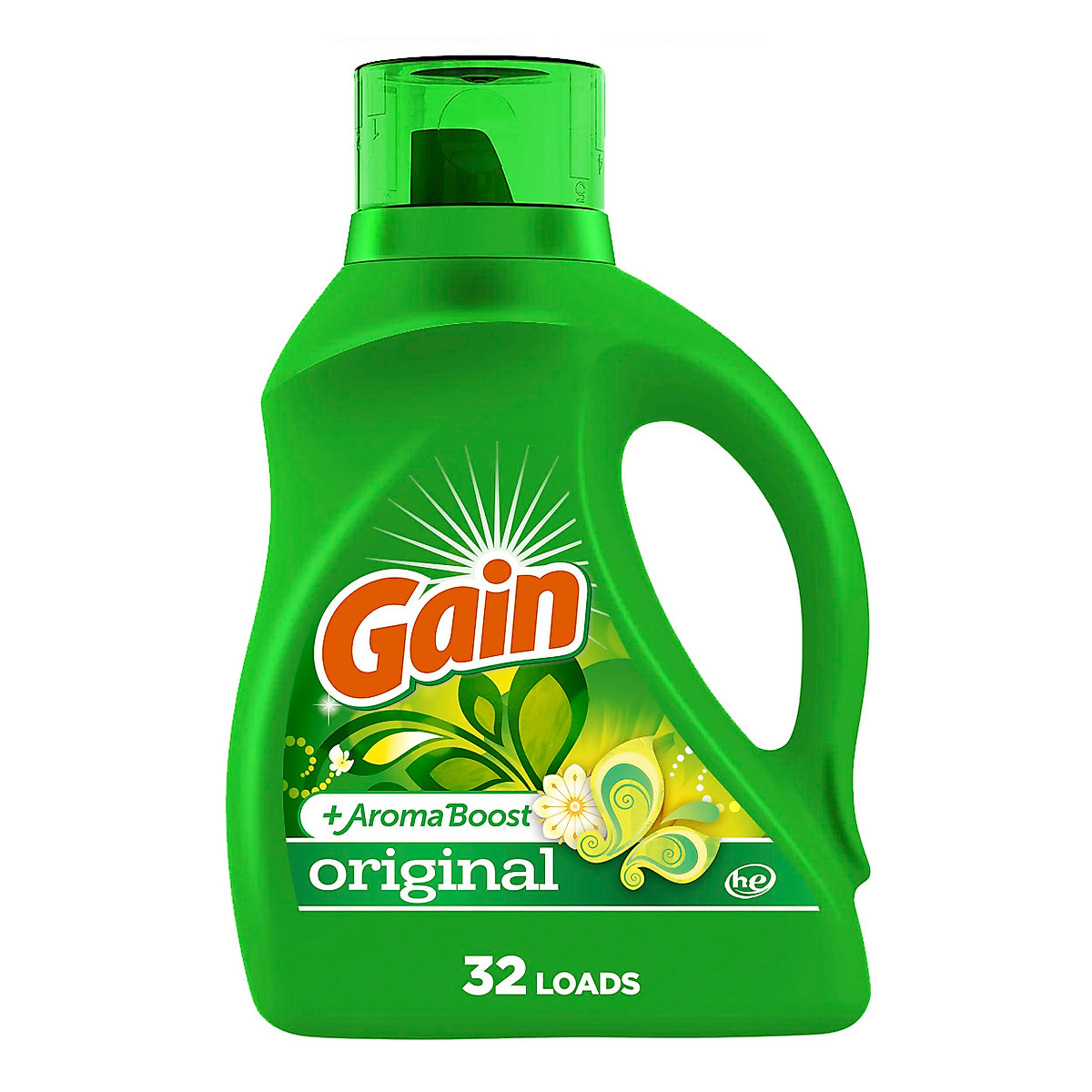 Gain + Aroma Boost Laundry Detergent Liquid Soap, Original, 32 Loads 46 Fl Oz