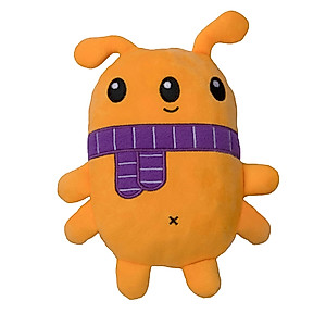 Furhaven Squeaky Dog Toy for Small/Medium Dogs w/ Spiky TPR Core for Dental Chewing - Hubble the Martian TPR Plush - Orange/Purple, One Size
