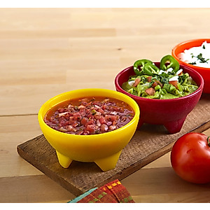 IMUSA USA Plastic Salsa Dishes 3-Piece, Red, Orange, Green