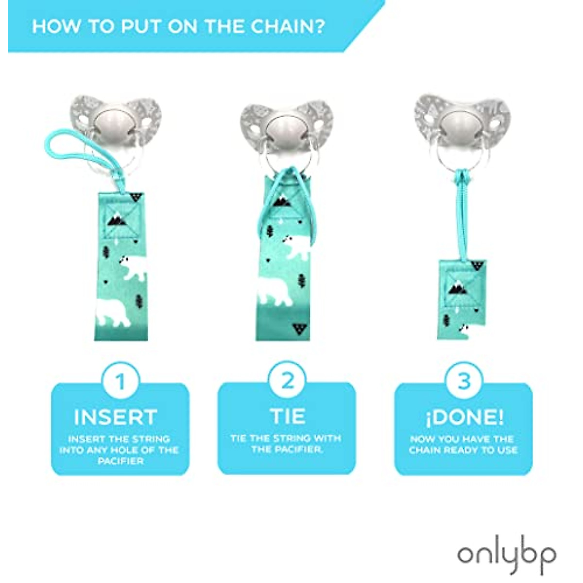 OnlyBP® Set 6 Baby Pacifier Holder Clip - Pacifier Clip for Boys and Girls Fits for Most Pacifiers - Protects Your Baby - Binkie Styles & Baby Teethers & Toys and Gift