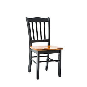 Boraam Shaker Chair, Black/Oak, Set of 2