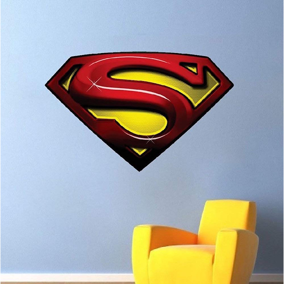 Super Guy Wall Decal Sticker - Super Guy Fan Art Inspired Logo Wall Decal Justice Team Wall Art Kids Bedroom Wall Decor Superhero Sticker Removable Wallpaper Decals, a48