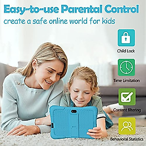 2023 Newest Kids Tablet, 7 Inch Tablet for Kids, 2GB 32GB(Support 128GB Expand), Parental Control Android 11.0, WiFi Bluetooth Dual Camera, YouTube, Netflix, Disney Plus, Case with Stand(Blue)
