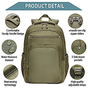 BLUEFATTY Laptop Backpack For Women Men Fits 17 Inch Waterproof Large Computer Backpack 33L Travel Backpack Lightweight Commute Bag For Hiking Work Gym(Green)