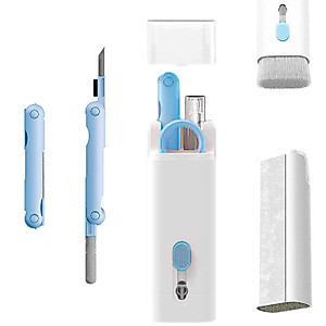 Laptop Cleaner, 7 in 1 Keyboard Cleaner Set, Computer MacBook Earphone Cleaning Kit, Tablet and Screen Dust Brush Including Soft Sweep, Swipe, 3 in 1 Airpod Cleaner Pen, Key Puller and Spray Bottle