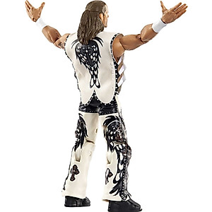 WWE Shawn Michaels Wrestlemania Elite Collection Action Figure with Entrance Attire & Vince McMahon Build-A-Figure Pieces, 6-in Posable Collectible Gift for WWE Fans Ages 8 Years Old & Up