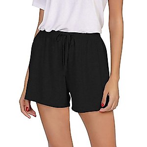 Shakumy Women Plain Elastic Waist Workout Yoga Shorts Casual Summer Bowknot Plus Size Running Athletic Shorts Hot Pants