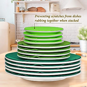 Savina Felt Plate Dividers Protectors - Set 50pcs + 5pcs Coasters for Drinks - Avoid Scratching When Stacking - Protectors for Packing and Moving.