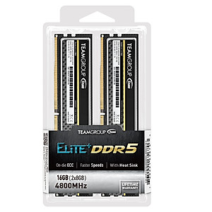 TEAMGROUP Elite Plus DDR5 16GB (2x8GB) 4800MHz PC5-38400 CL40 Unbuffered Non-ECC 1.1V UDIMM 288 Pin Desktop Memory Module Ram (Black) - TPBD516G4800HC40DC01