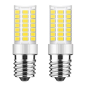 E17 LED Bulb Dimmable, 5W Microwave Oven Bulb, Daylight White 6000K, 40W Halogen Bulb Replacement for Microwave, Over Stove Appliance, Range Hood, Refrigerator, E17 Intermediate Base (2 Pack)