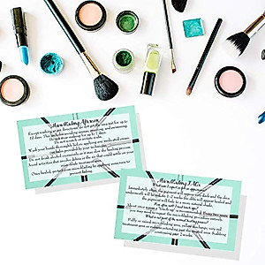 Microblading Aftercare Cards Green | 50 Pack | Disposable FAQ Microblade Printed Certified Recommended Care Instructions 3.5 x 2" inches Microblading Supplies Client Take Home