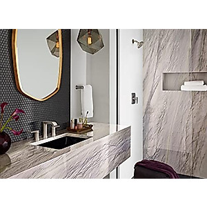 Moen Genta LX Brushed Nickel Two-Handle Widespread Modern Bathroom Faucet, Valve Required, T6708BN