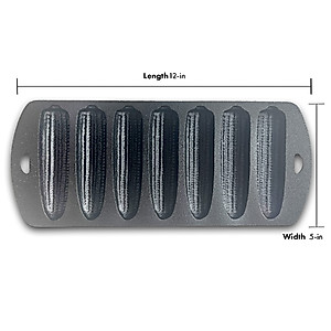 Bayou Classic 7490 Cast Iron Cornbread Pan Perfect For Baking Golden Brown Cornbread w/Crispy Edges