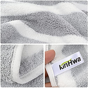 KinHwa Microfiber Hand Towels for Bathroom Soft and Absorbent Face Towels Grey Bathroom Hand Towels for Spa Hair Bath 30inchx16inch 4 Pack