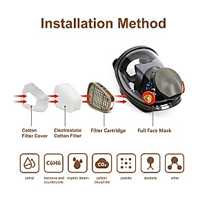 Full Face Respirаtor Reusable, Cover Organic Vapor Anti-fog mask,Full Face Cover, for Paint, Against Dust, Formaldehyde, Polishing, Staining, Car Spraying, Sanding, Cutting and other work protection