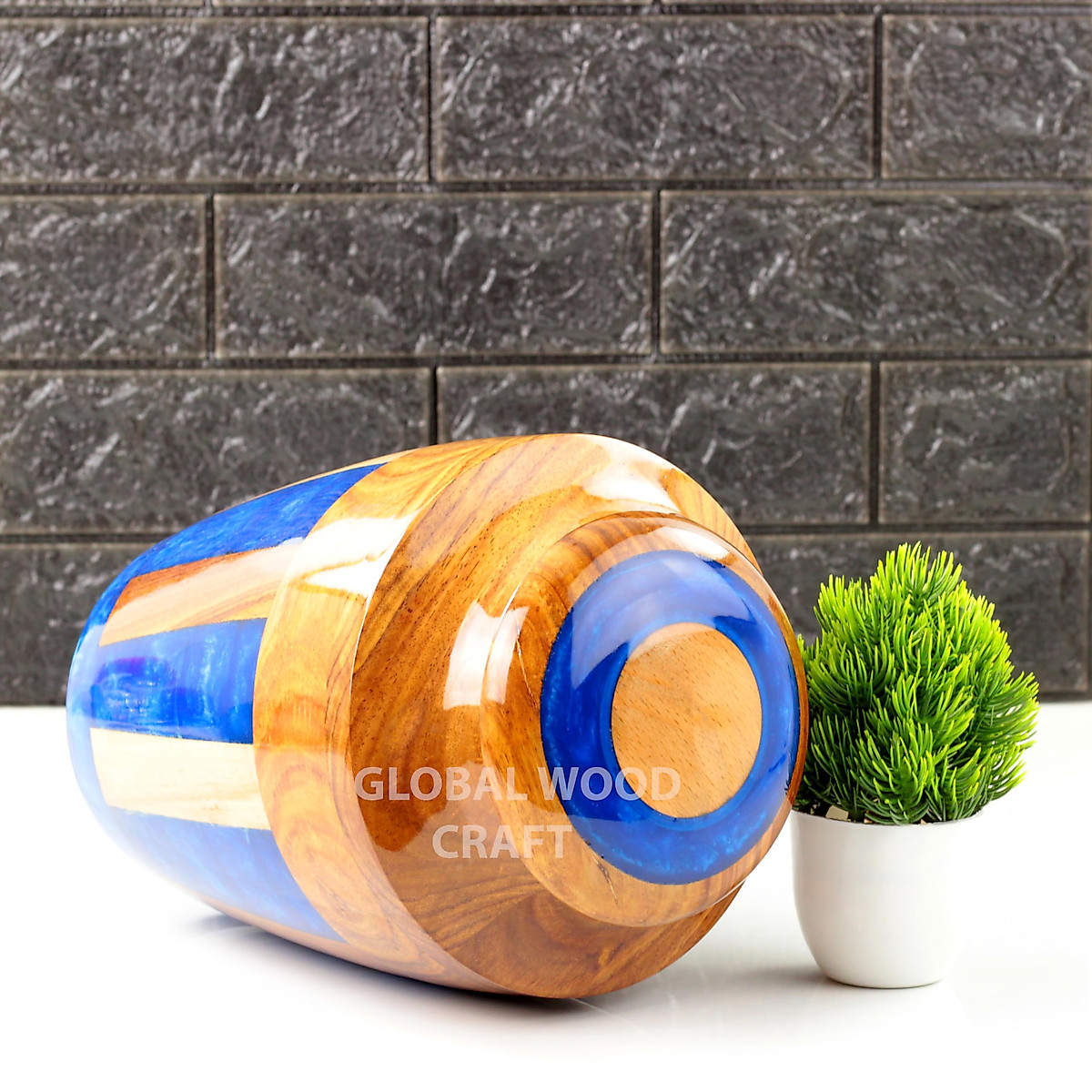 Mix Wood with Resin Urn | Beautiful Unique Design ASH | Cremation Urns Male & Female Ashes - Adult Pet - Premium Quality Large Urn | Human Ashes for Urn