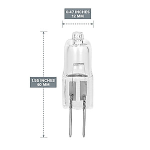 10 Pack CRYSTAL CLEAR LENSE 10 Watt AC DC 12V Capsule T3 Light Bulb Replacement JC G4 2 Pin Base Halogen Kitchen Table Pendant Lamp 12 Volt 10W Bi-Pin Warm Clear Bright White Landscape Desk Lighting