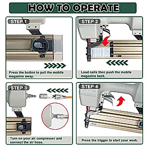 Woodpecker ST64 14 Gauge 3/4" to 2-1/2" Pneumatic Concrete T Nailer Gun with 400pcs Concrete T Nails, Air Power Heavy Duty Concrete Nail Gun Brad Nailer Finish Nailer for Woodworking
