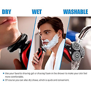 Sh90 Replacement Heads Compatible with Philips Norelco Series 9000 Replacement Blades for Philips Norelco 9000 Replacement Heads for Electric Shaver Series 9000(S9xxx) 8000(S8xxx),3Pcs & Brush