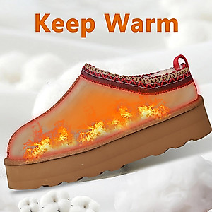 INPAKSA Women's Slippers Platform Mini Boots Short Ankle Boot Fur Fleece Lined Sneakers House slippers Anti-Slip Boot For Outdoor