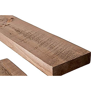 Imperative Décor Floating Wall Shelves Set of 2 - Functional & Rustic Wooden Shelve for Home Furnishing, Bathroom, Kitchen, & Farmhouse - USA Handmade (Light Walnut, 24 Inch Long x 5.5 Inch)