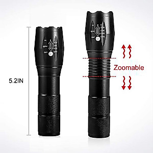 MAXIAEON LED Rechargeable Flashlight Set, Bright 8000 Lumens Tactical Flashlights High Lumens with 5 Modes, Waterproof Tactical Flashlights for Outdoor Emergency Camping Hiking