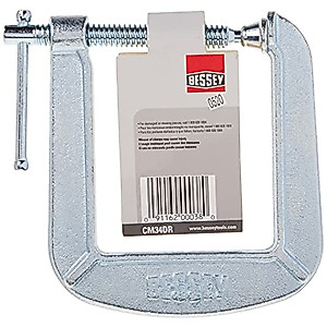 BESSEY CM34DR Drop Forged, C-Clamp, 3-Inch x 4-1/2-Inch, Deep Reach C Clamp