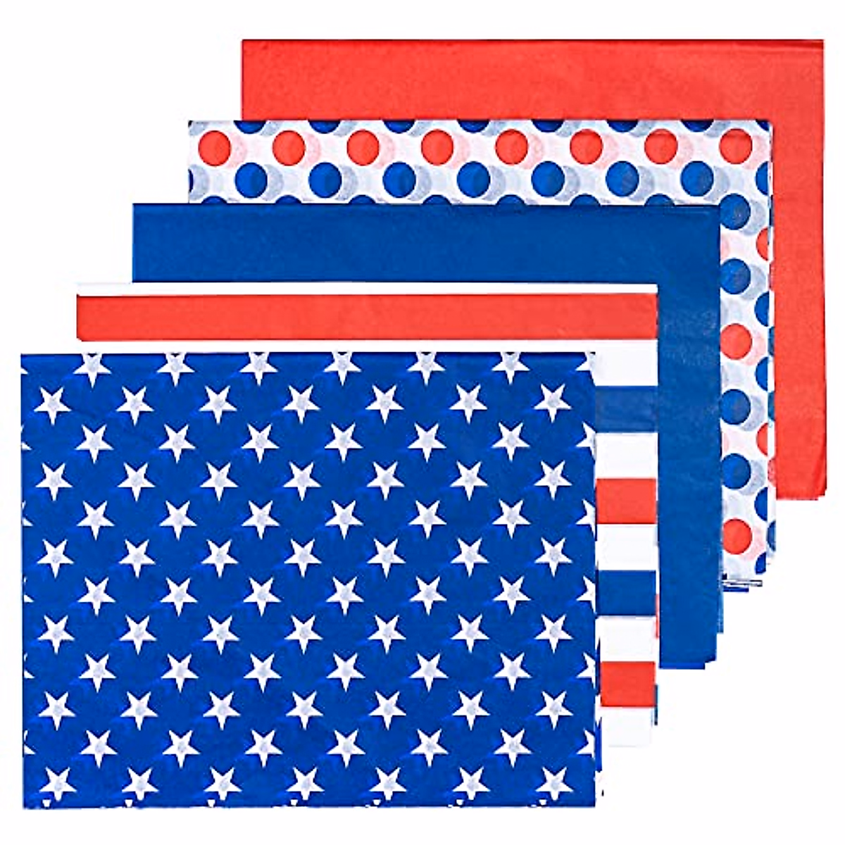 MAYPLUSS Independence Day Wrapping Tissue Paper - 100 Sheets - Red/Blue/White Design - 13.7 inch X 19.7 inch Per Sheet
