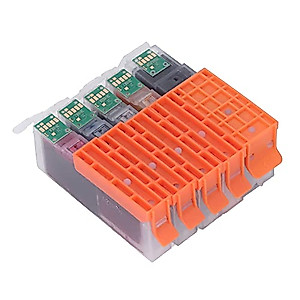 Ink Cartridge, Ink Cartridge Smoothly Ink Output Cartridge Combo Pack Cartridge for Office, Schools, Trade Building Printing, Desktop Photo Printers (BK BK C M Y 5 Colors)