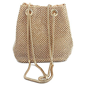 Lanpet Mini Evening Clutch Purse for Women, Luxury Crystal Crossbody Shining Bucket bags Evening Handbags for Wedding Party