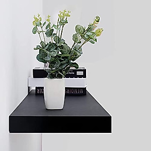 WELLAND 12" Deep Black Floating Shelves, Floating Wall Shelf, 47.24" L x 11.81" D x 2" T, Deeper Than Others, Black