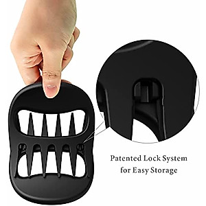 KITCHENDAO Meat Shredder Claw, Fully Solid to Create Strongest BBQ Meat Forks, Lock Mechanism for Safe Storage, BPA Free, Smoker Accessories for BBQ Gifts for Men & Stocking Stuffers for Men