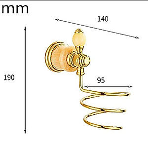 XG-WU Hair Dryer Holder European Copper Natural Jade Gold Bathroom Hair Dryer Shelf Wall Mounted air Duct Frame Bathroom